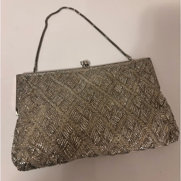 Bags | Vintage Art Deco Beaded Purse Silver Pewter | Poshmark